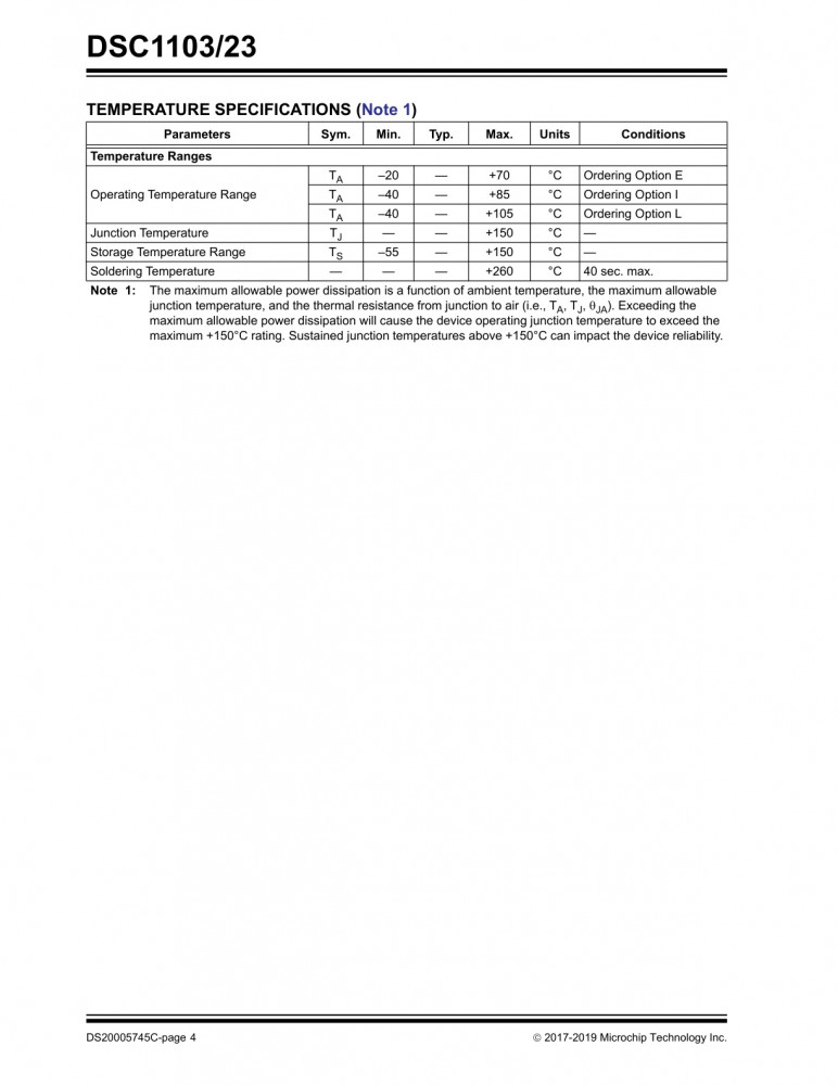 DSC1103/DSC1123 datasheet page 4