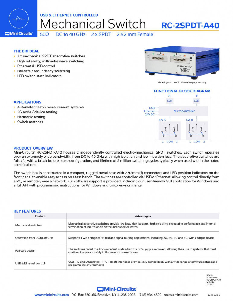 RC-2SPDT-A40 datasheet page 1