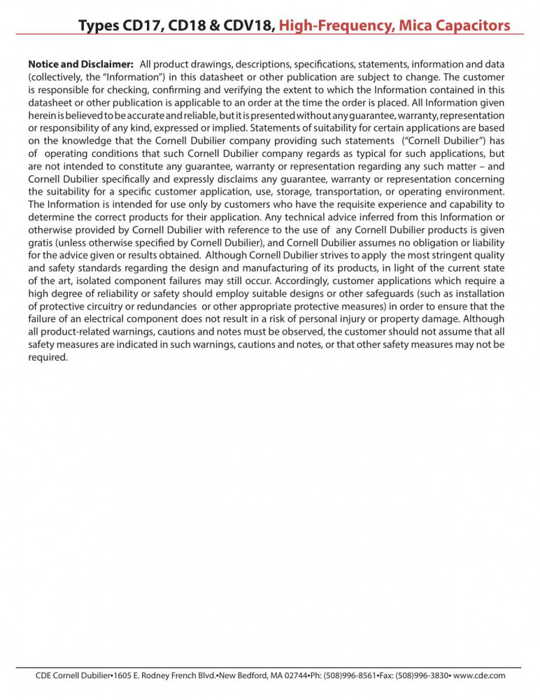 CD17 high-frequency capacitor technical document, page image 3