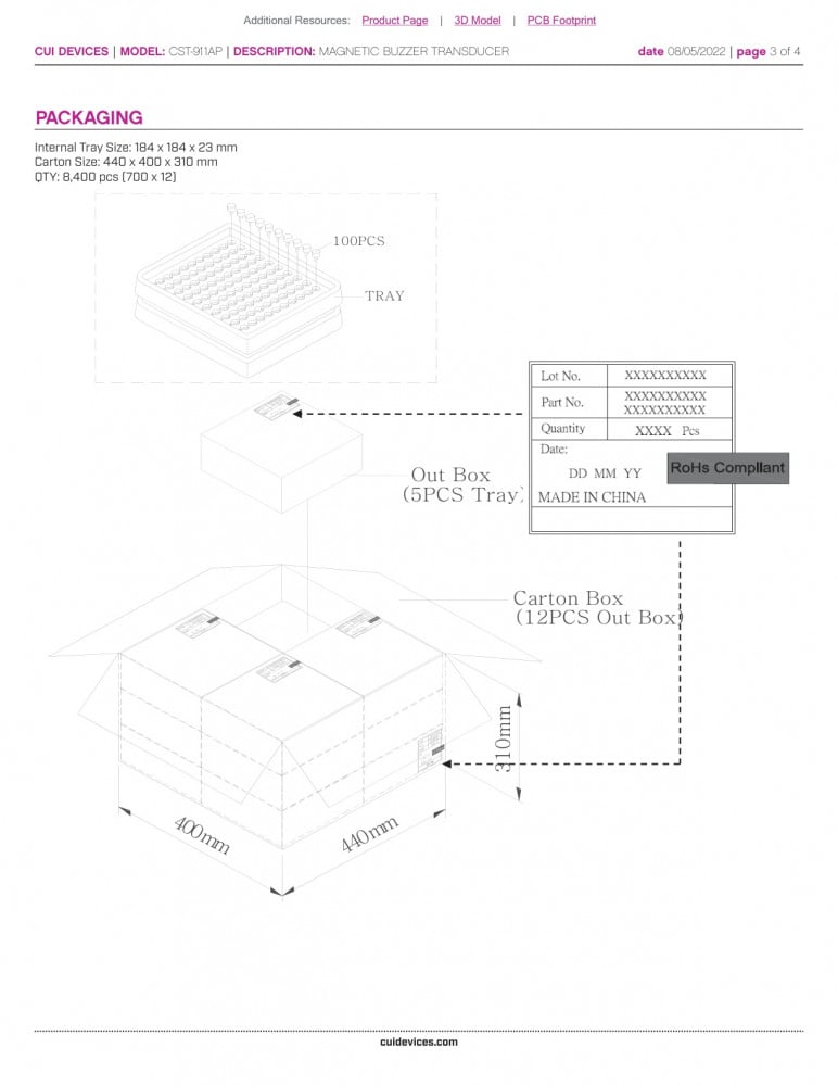 CST-911AP datasheet page 3