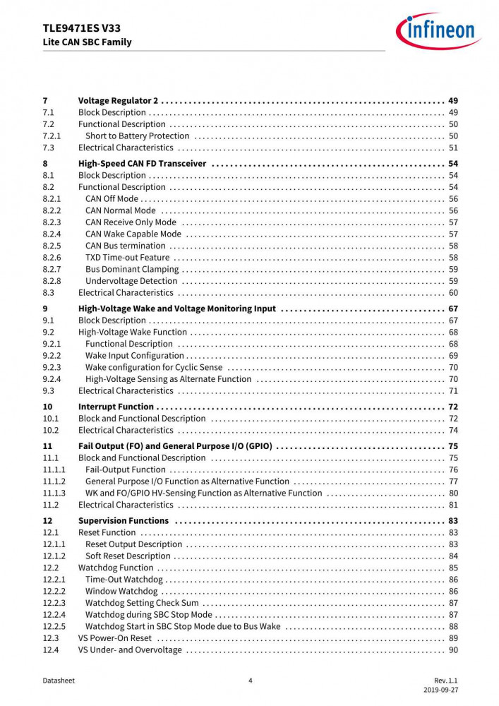 TLE9471ESV33 datasheet page 4