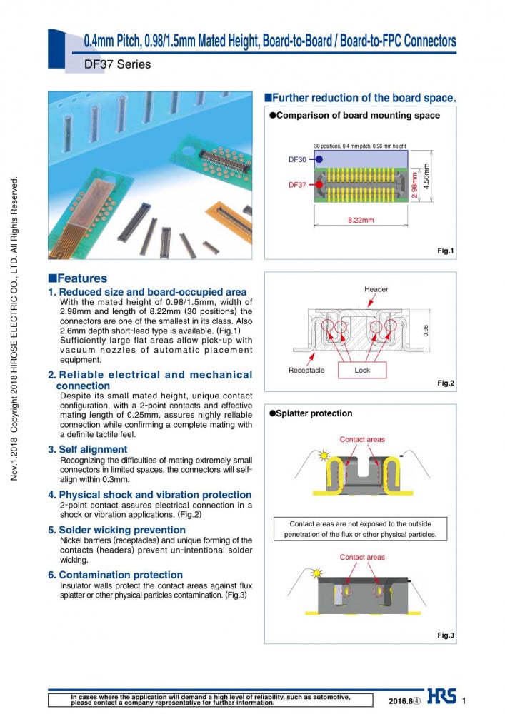 HRS DF37 Series datasheet page 1