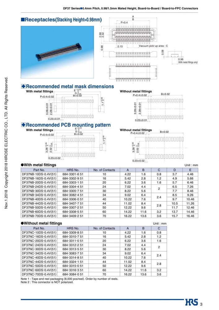 HRS DF37 Series datasheet page 3