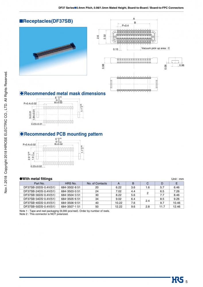 HRS DF37 Series datasheet page 5