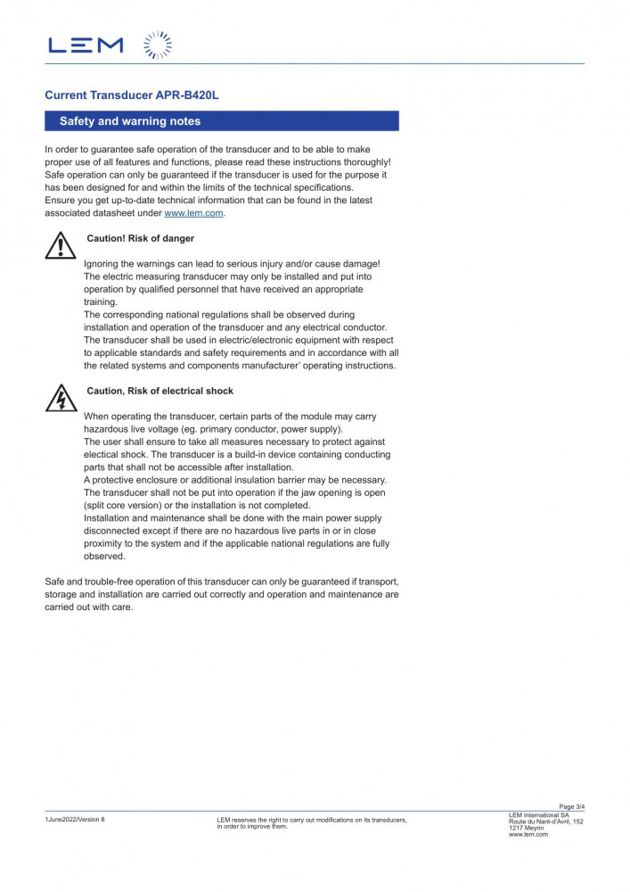 APR 400 B420L technical document page 3