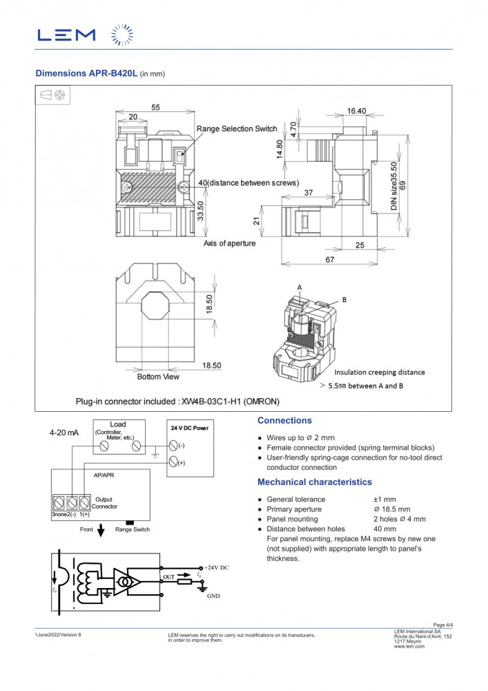 APR 400 B420L technical document page 4