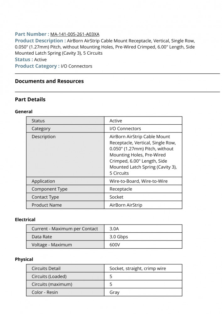 MA-141-005-261-A03XA technical document image 1