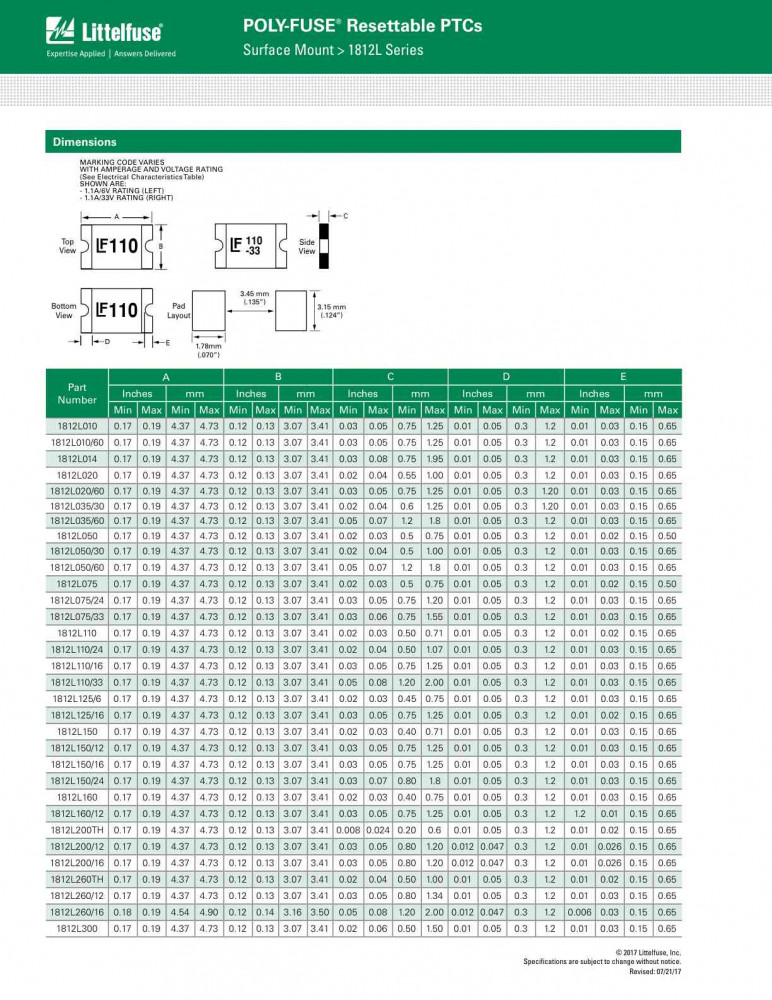 Littelfuse 1812L series datasheet page 5