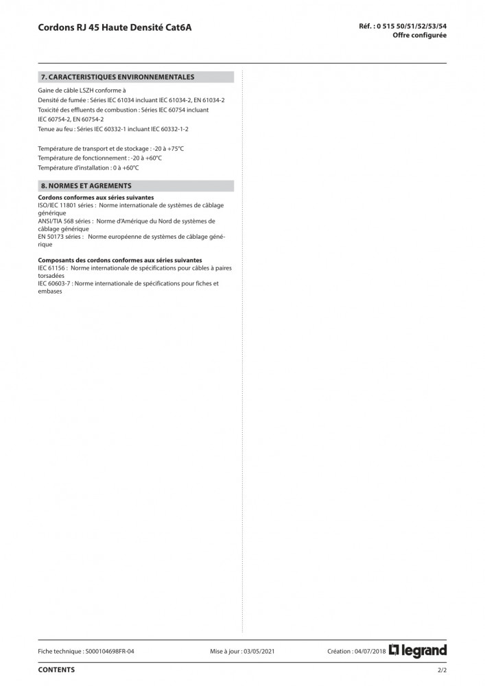 Legrand 051553 product documentation, page 2