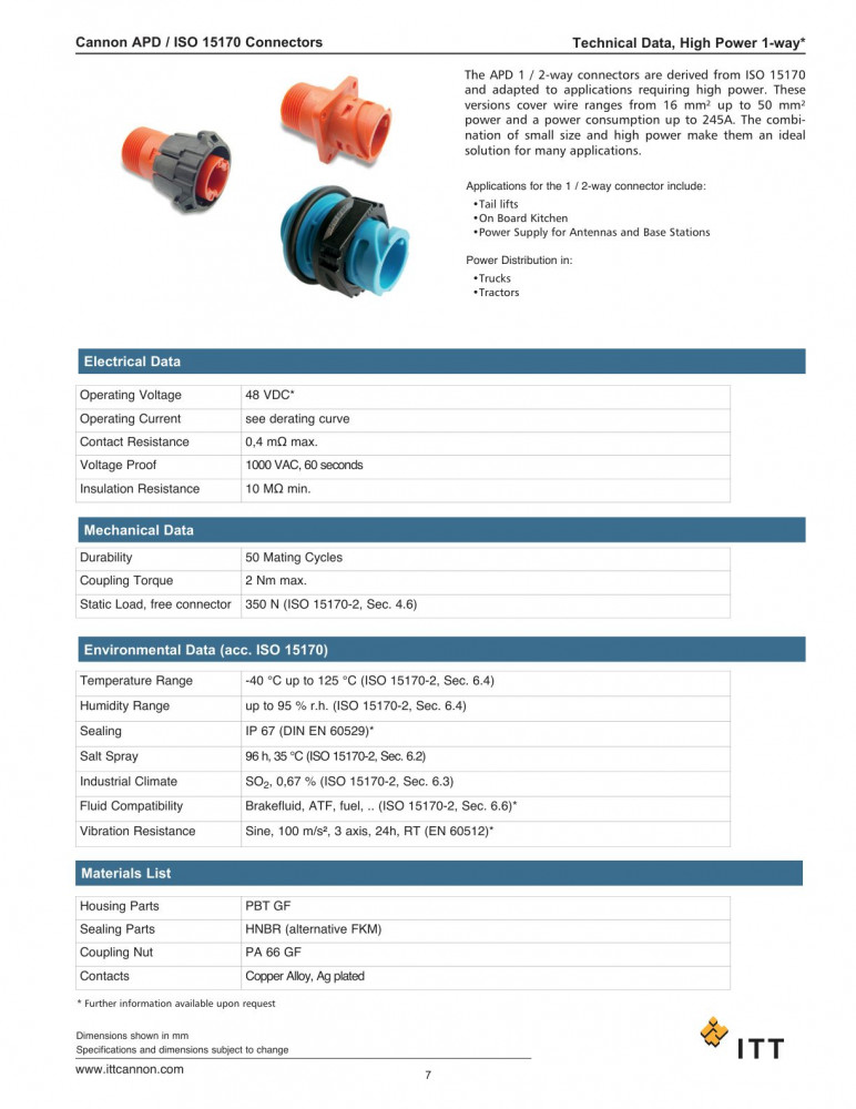ITT CANNON APD technical document page 7