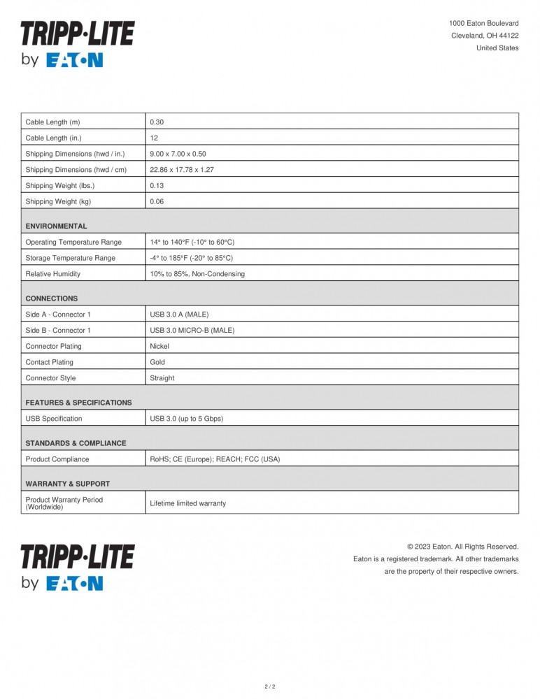 EATON U326-001-BK technical document page 2