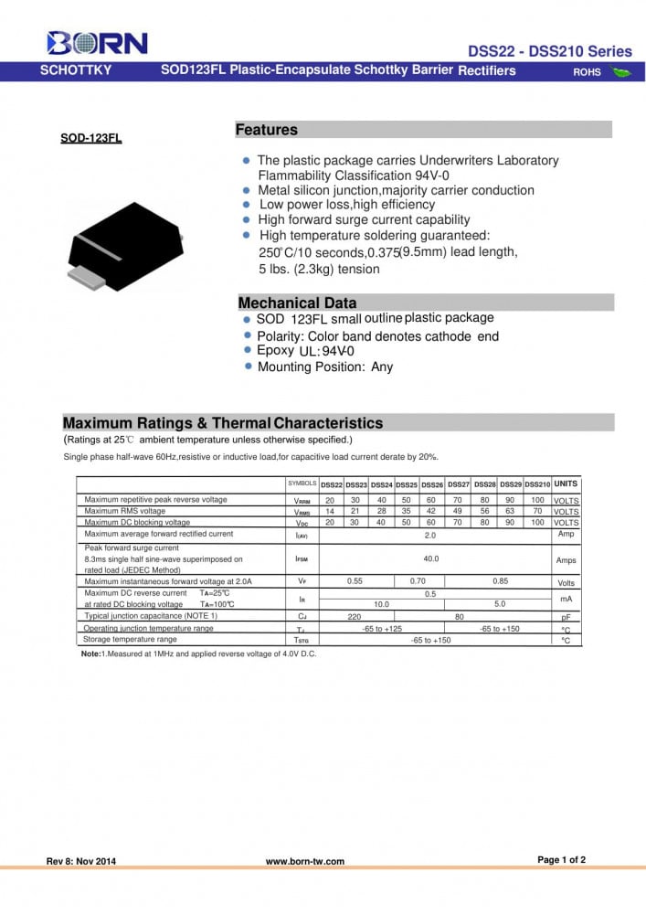 BORN DSS24 datasheet page 1
