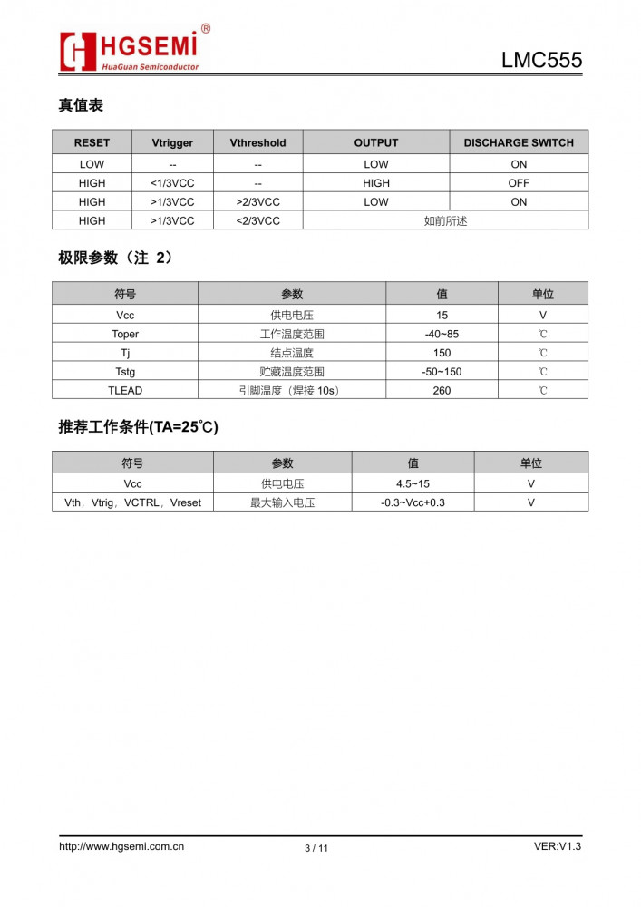 LMC555M/TR datasheet page 3