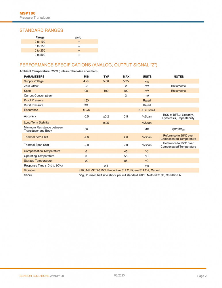 MSP100 document page 2