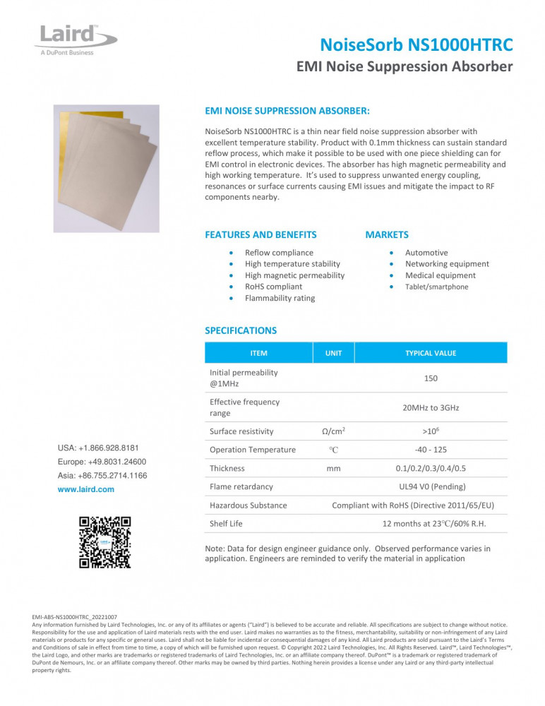 NS1040A HTRC product document page 1
