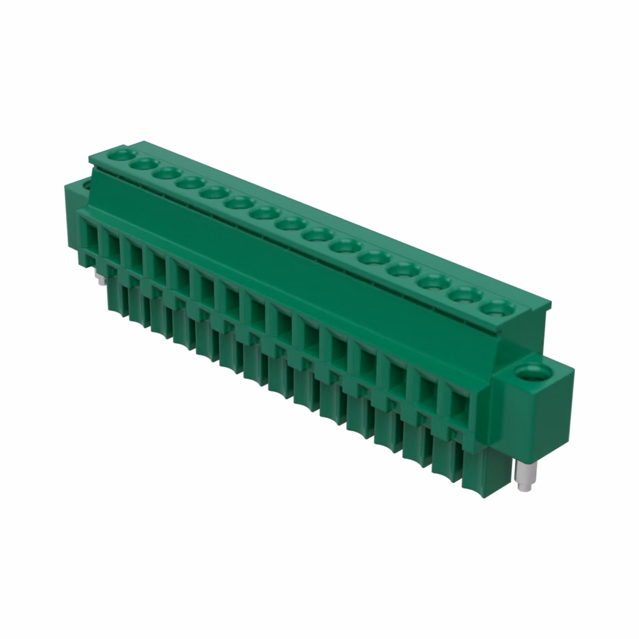 3.81mm Pitch Eurostyle Vertical Plug, with Retention Screws and Standard  Imprinting, Rear Wire Entry, Green Housing, 15 Circuits for sale