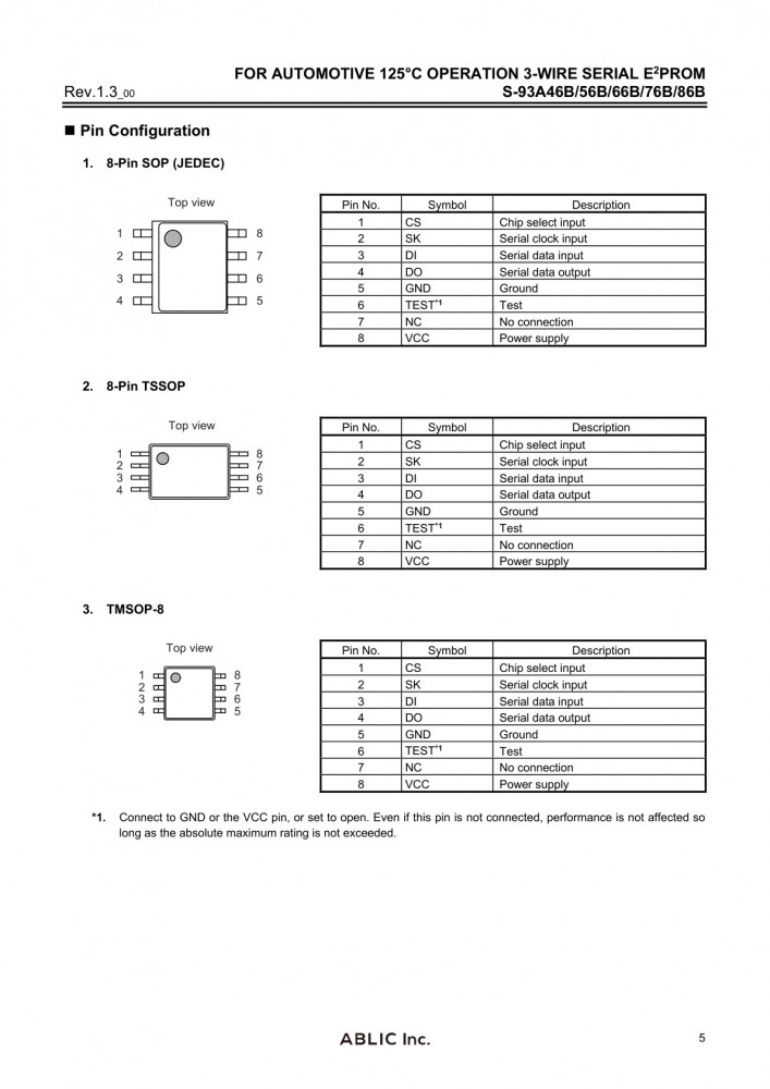 S-93A46B/56B/66B/76B/86B datasheet page 5