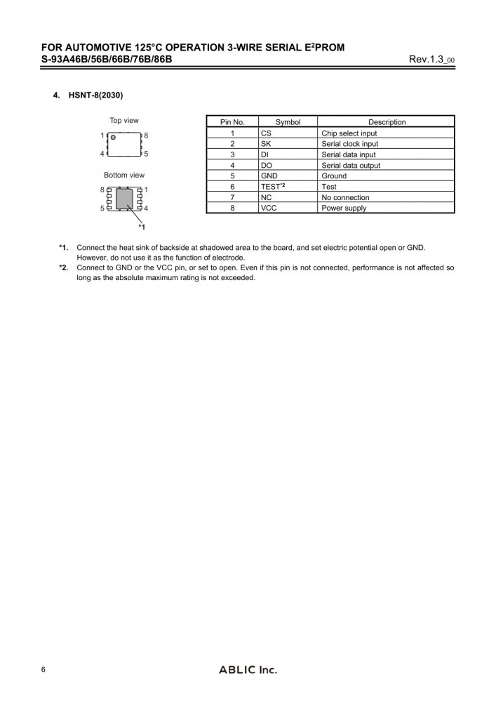 S-93A46B/56B/66B/76B/86B datasheet page 6
