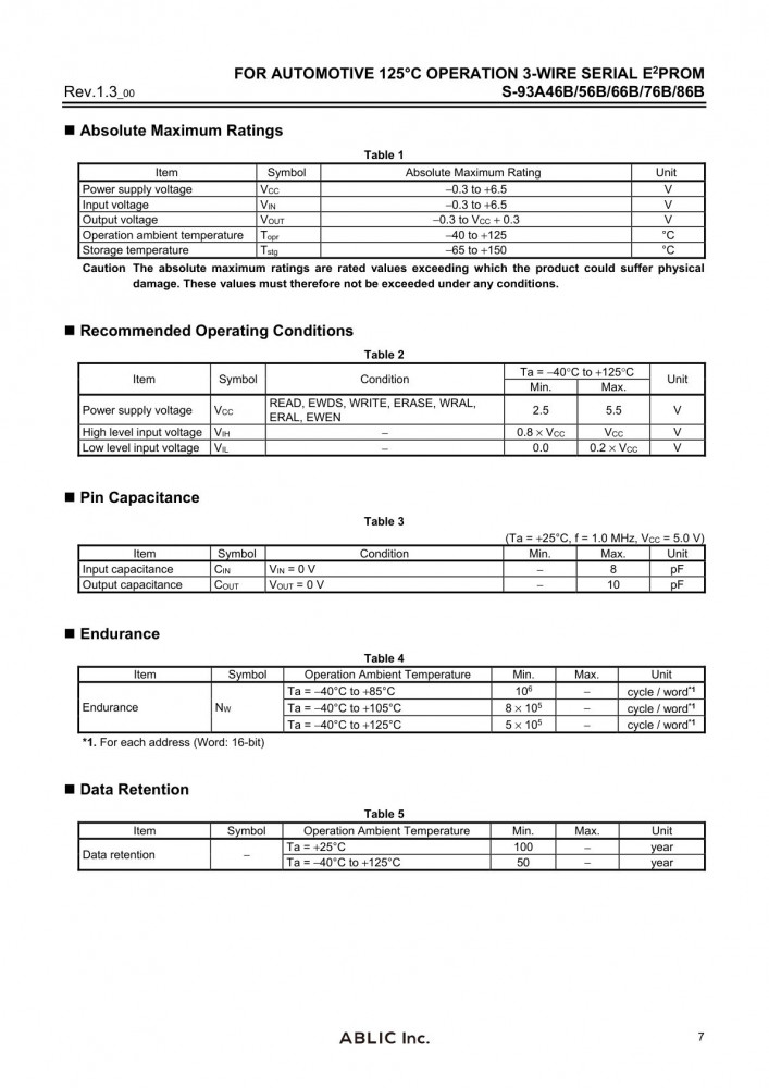 S-93A46B/56B/66B/76B/86B datasheet page 7