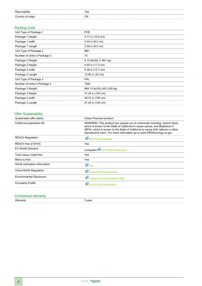 SQR73105LA technical document page 2