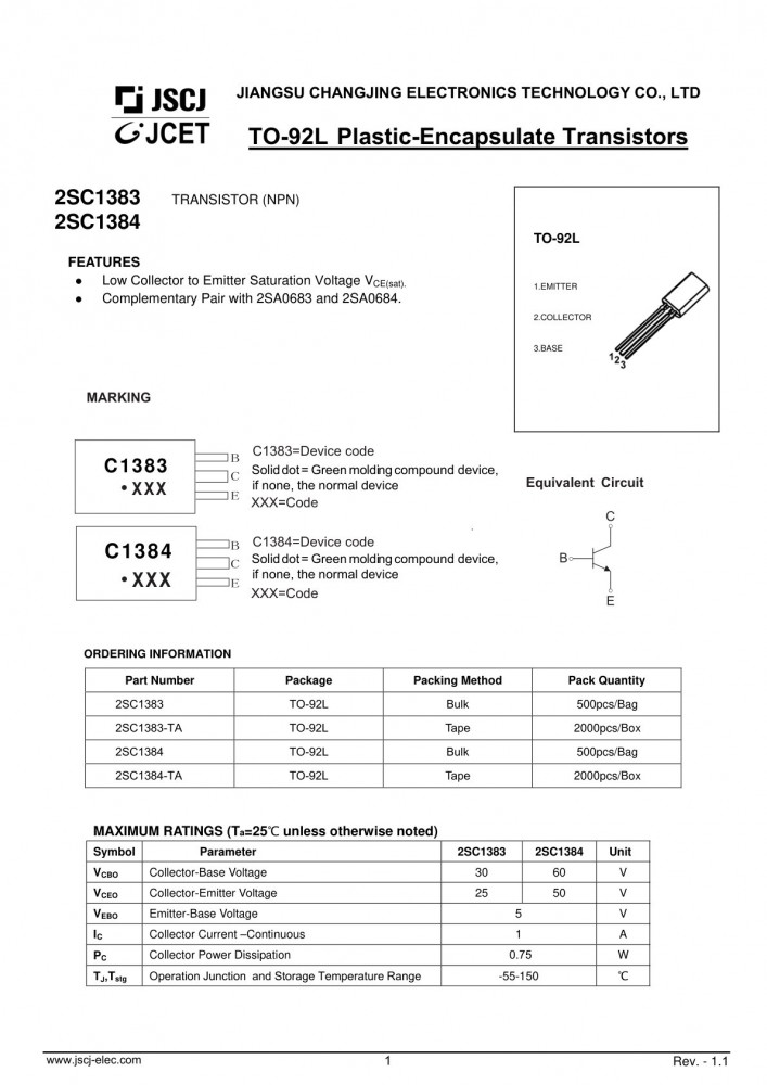2SC1384 datasheet page 1