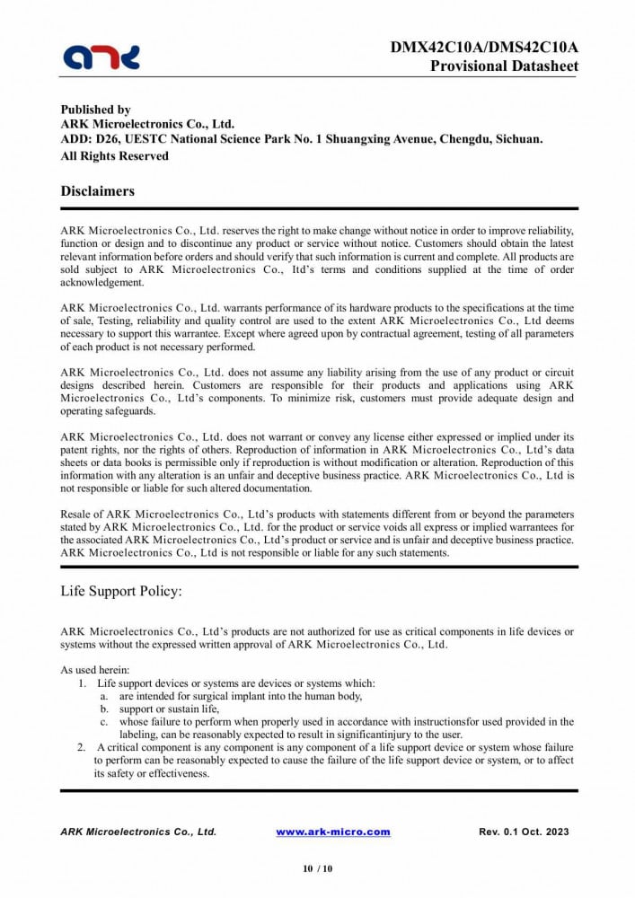 DMX42C10A datasheet page 10