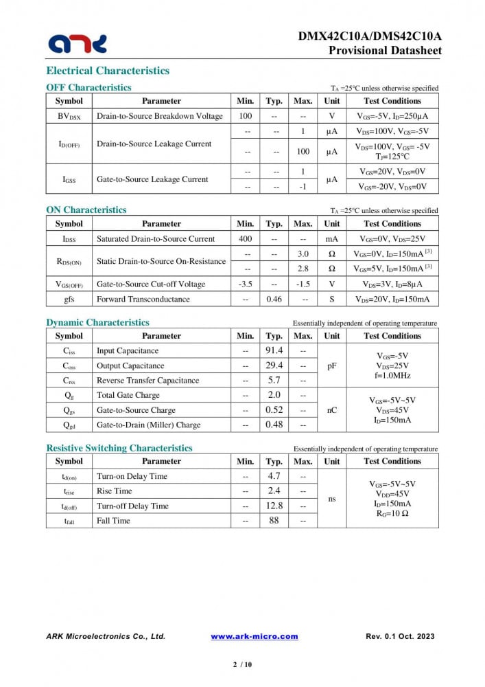 DMX42C10A datasheet page 2