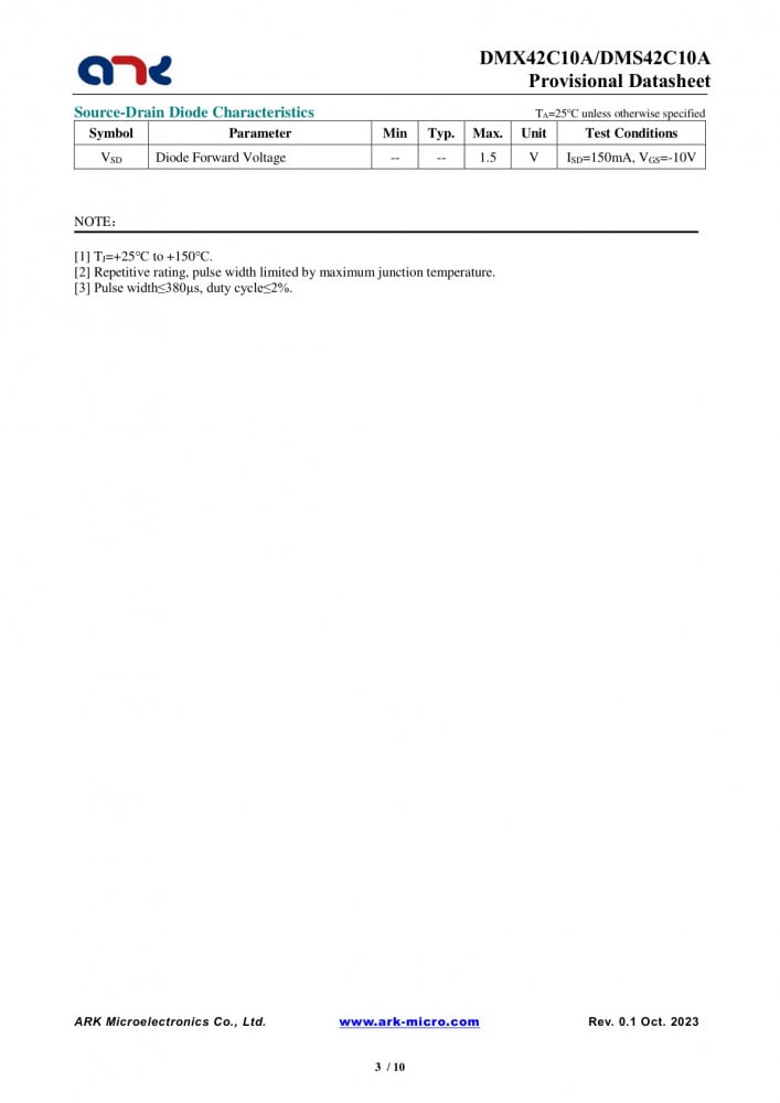 DMX42C10A datasheet page 3