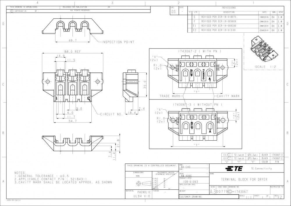 TE Connectivity 1743067-2 technical drawing preview
