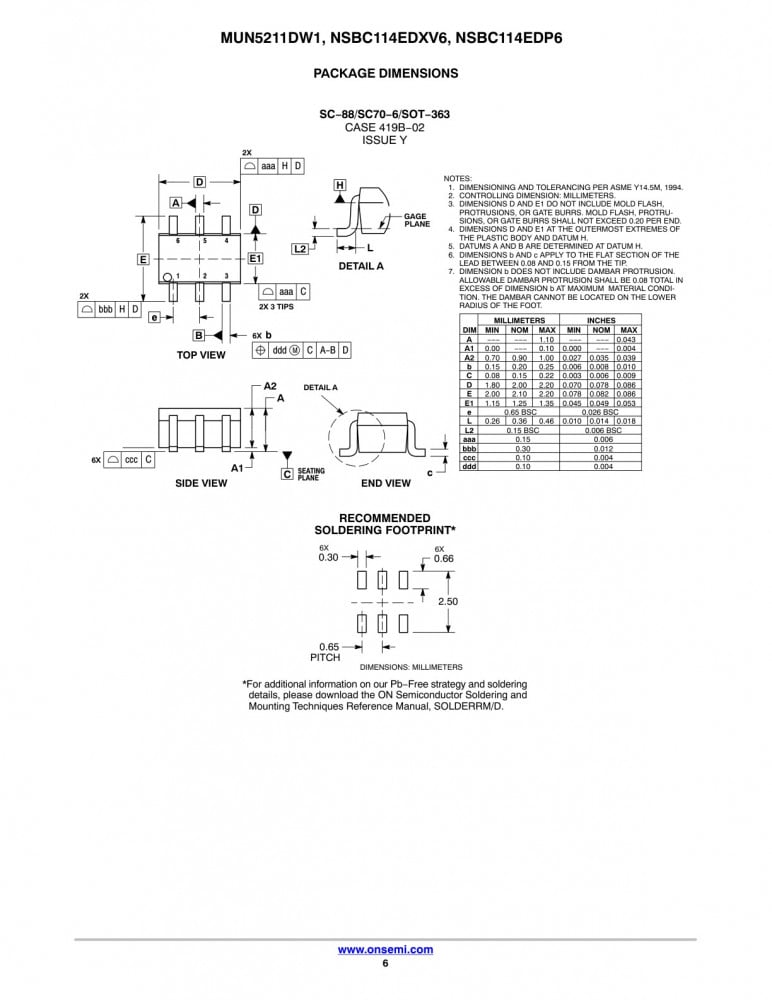 MUN5211DW1T1G datasheet page 6