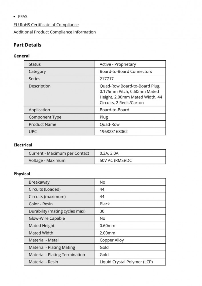 MOLEX 2177170443 technical drawing, page 2