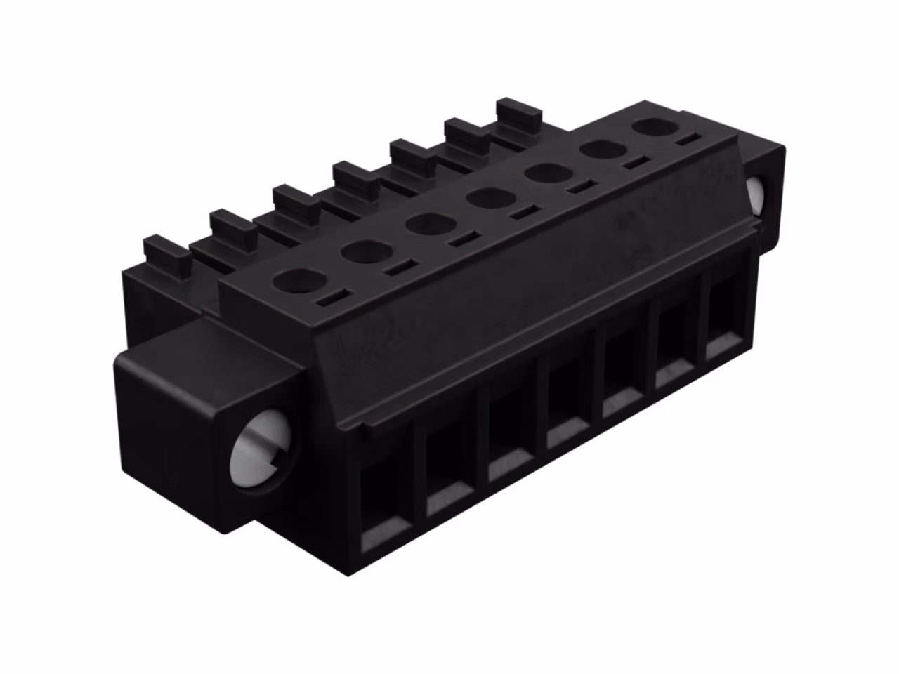 3.81mm Pitch Eurostyle Horizontal Plug, with Retention Screws and Standard Imprinting, Gold (Au) Plated, Black, 7 Circuits for sale