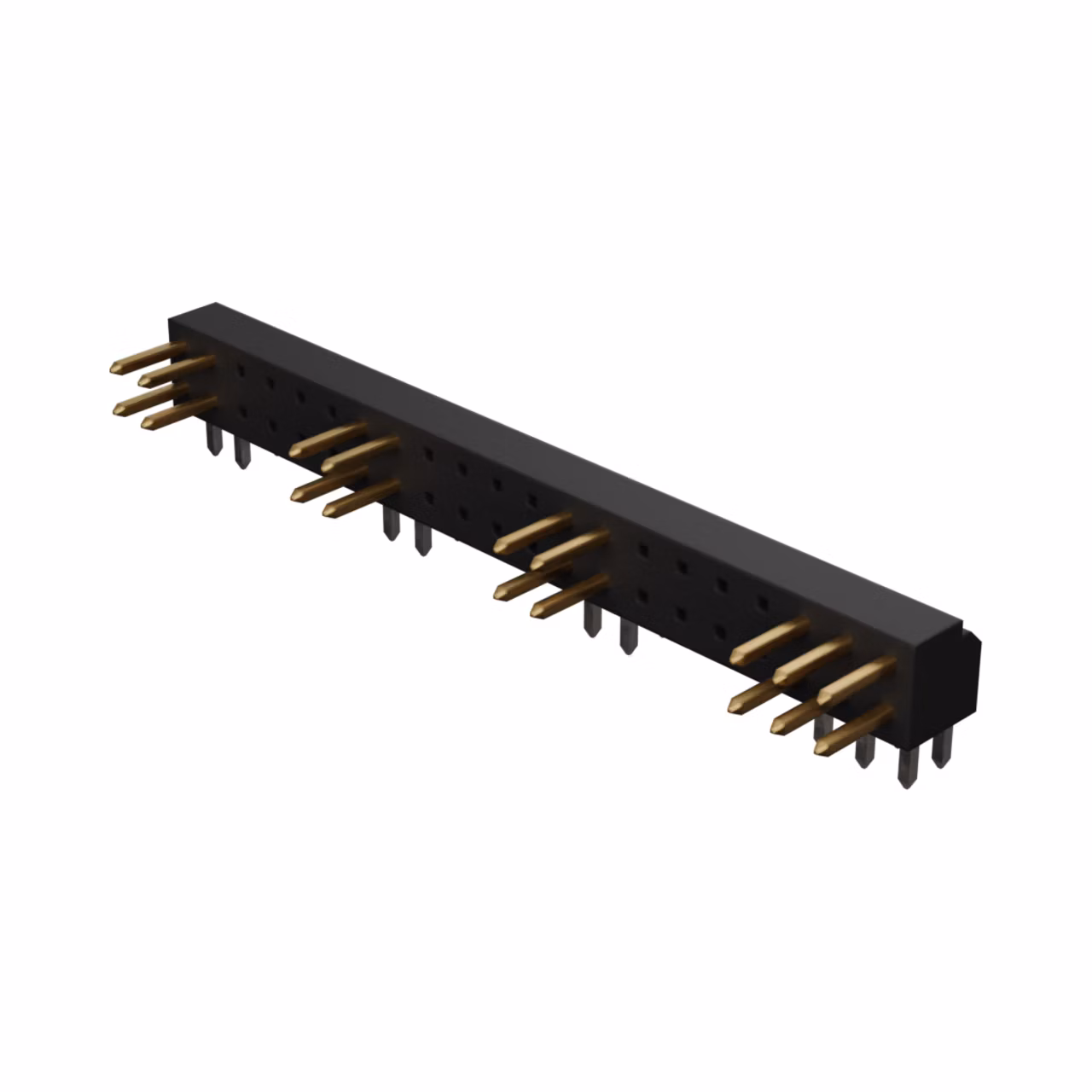 2.00mm Pitch Milli-Grid Header, Right-Angle, Through Hole, 42 Circuits (void at circuits 5-12, 17-24, 29-36), 0.38µm Gold (Au) Plating, Mating Pin Length 4.00mm, Tail Length 2.60mm, Tray, Lead-Free for sale