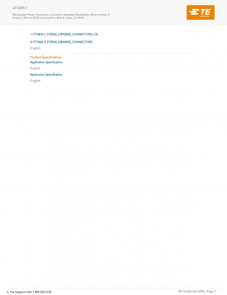 TE Connectivity 2212245-1 document page 5
