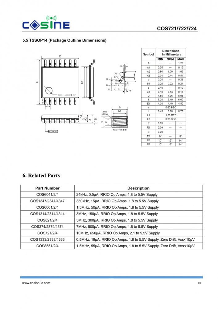 COS721SR datasheet page 10