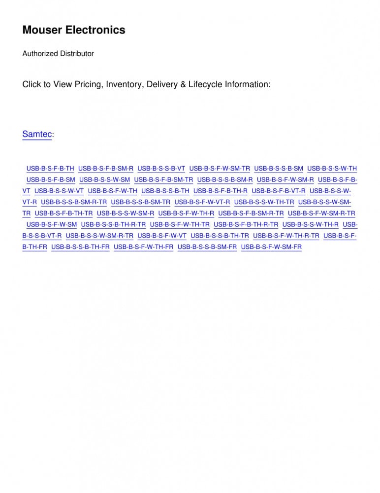 Samtec USB-B series technical document page 2