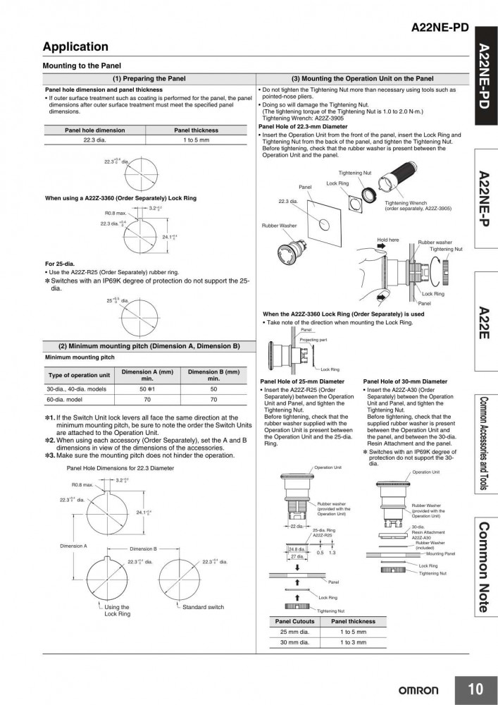 OMRON A22E technical document page 10