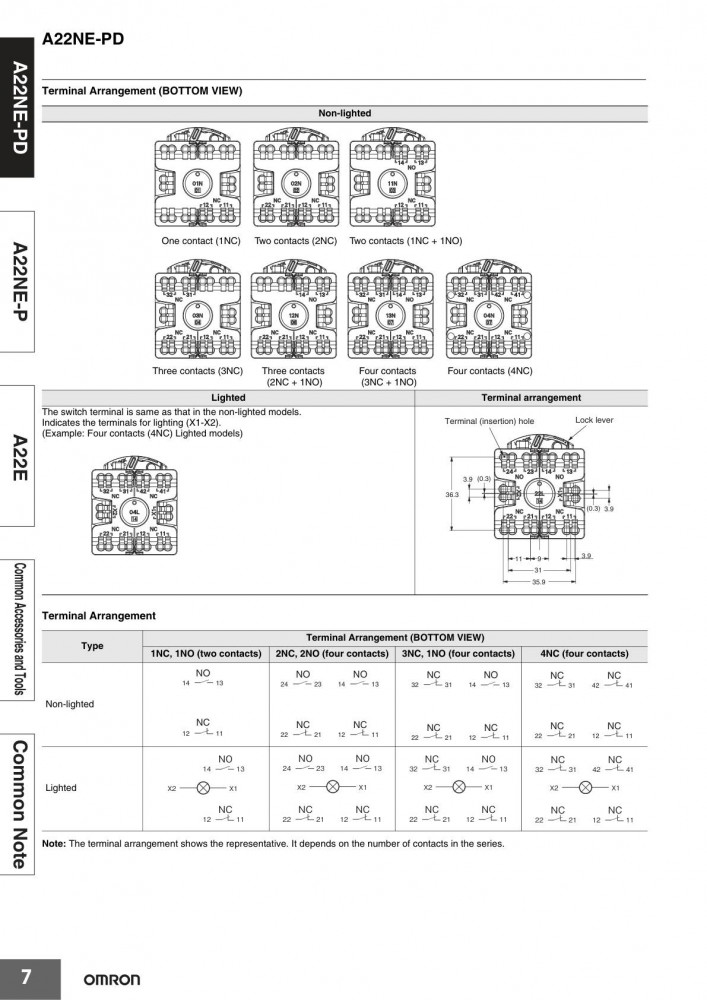 OMRON A22E technical document page 7