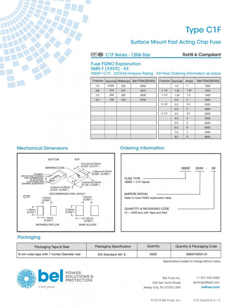 Bel Fuse 0685F8000-01 datasheet page 4