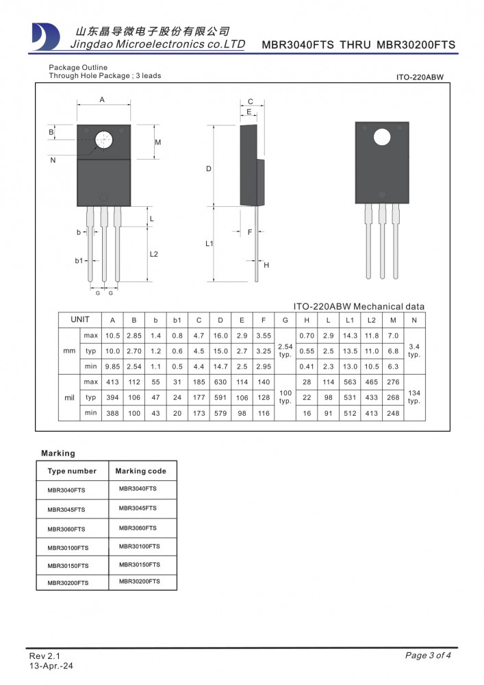 MBR30100FTS datasheet page 3