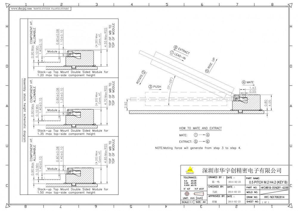 HYCW01B-05NGFF-420B technical drawing page 2
