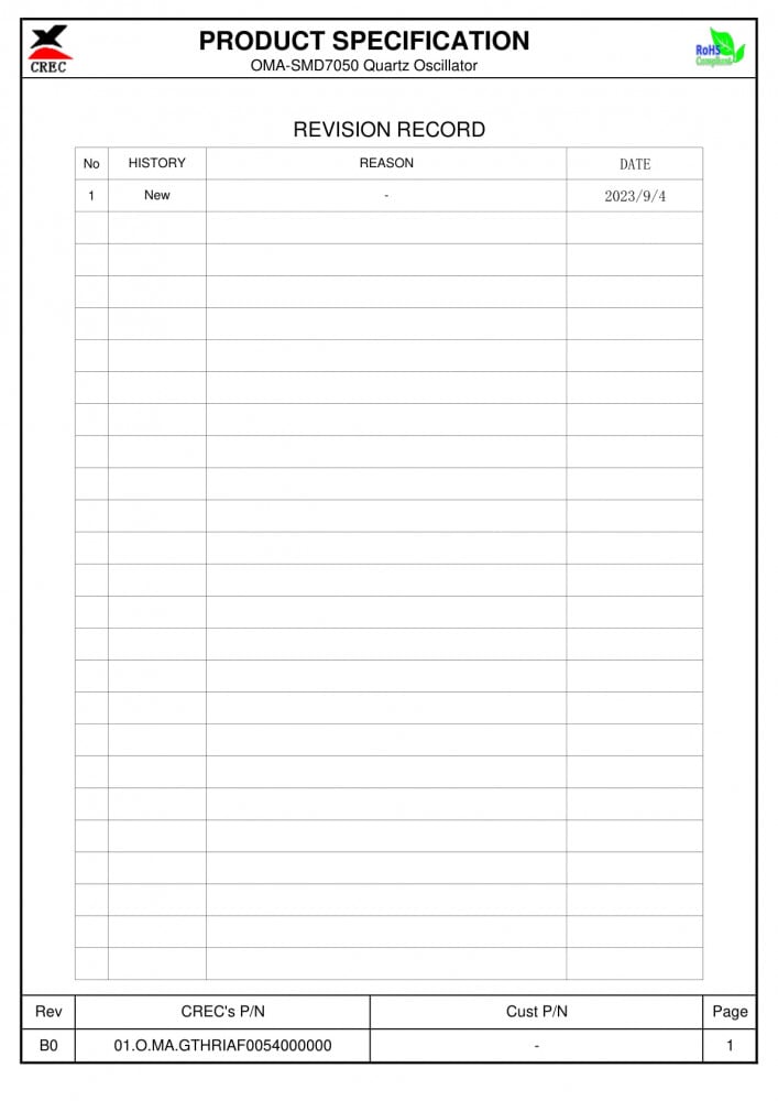 CREC product approval sheet page 2