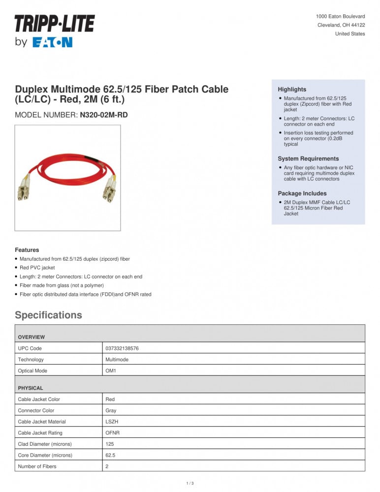 N320-02M-RD technical document page 1