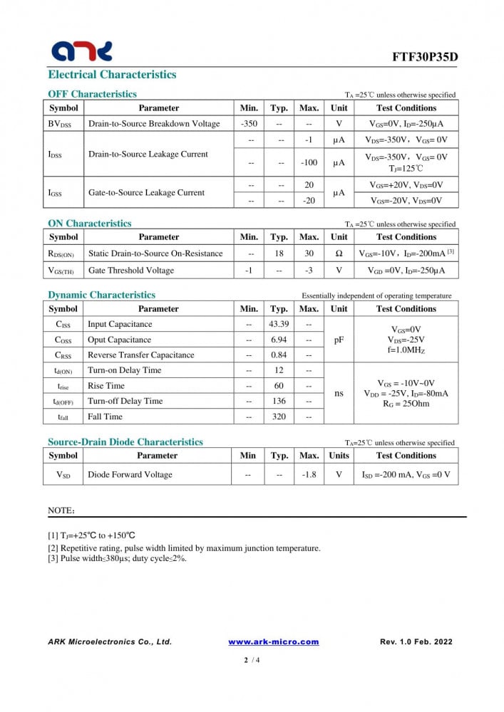 FTF30P35D datasheet page 2