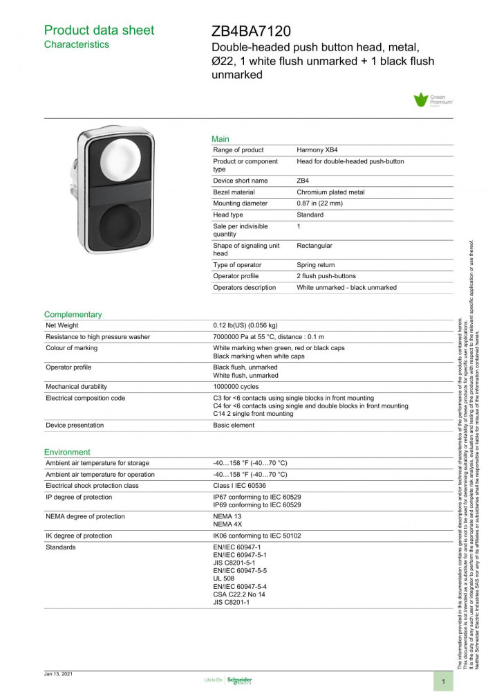 ZB4BA7120 technical document page 1