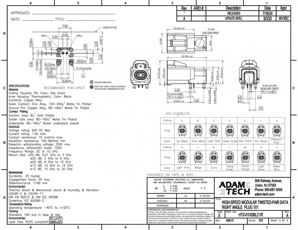 ADAM TECH HTX-01XSBLC1R product drawing preview