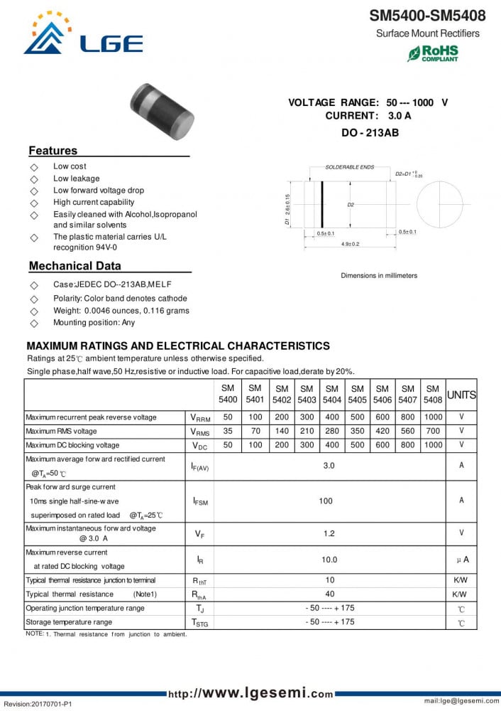 LGE SM5404 datasheet page 1