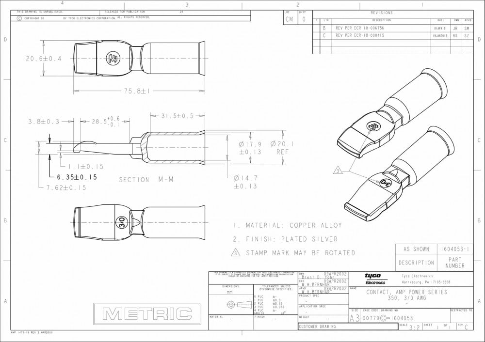 TE Connectivity 1604053-1 technical drawing preview