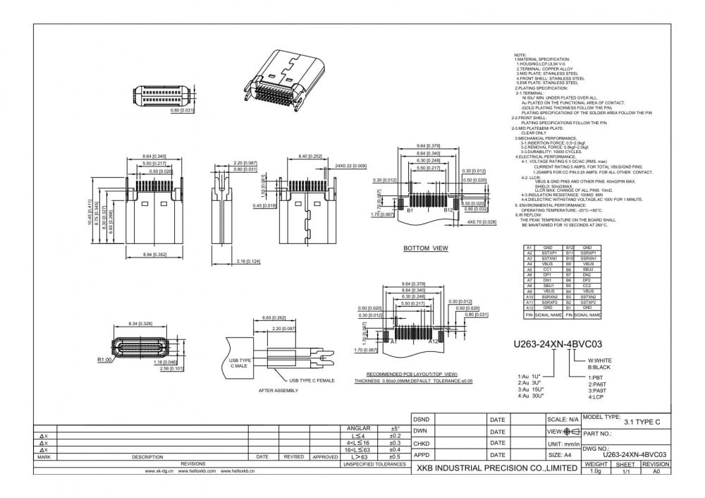 U263-241N-4BVC03 technical drawing