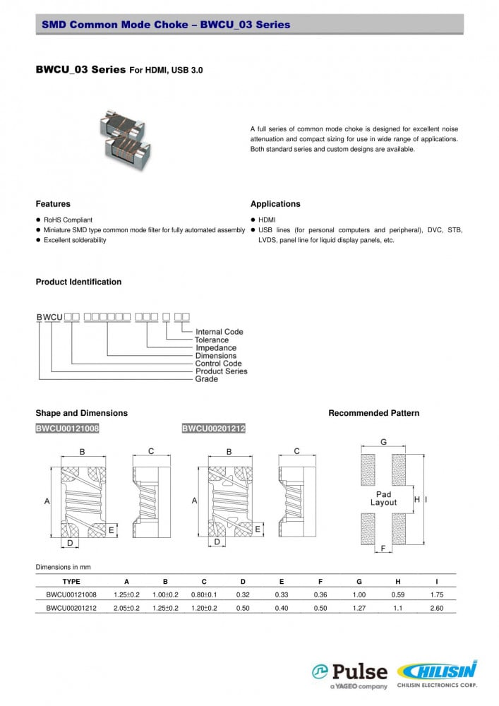 Chilisin BWCU series datasheet page 9